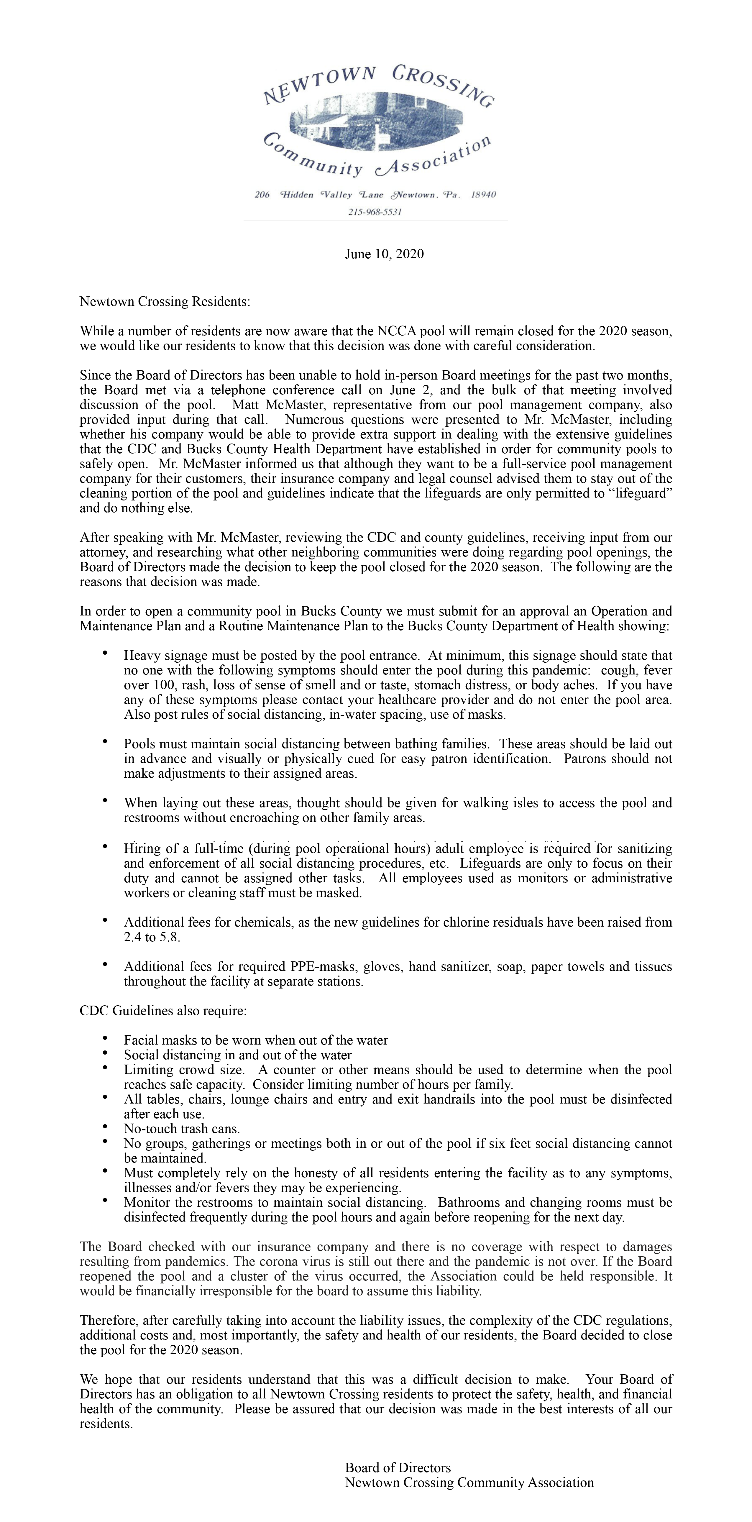 Newtown Crossing Information